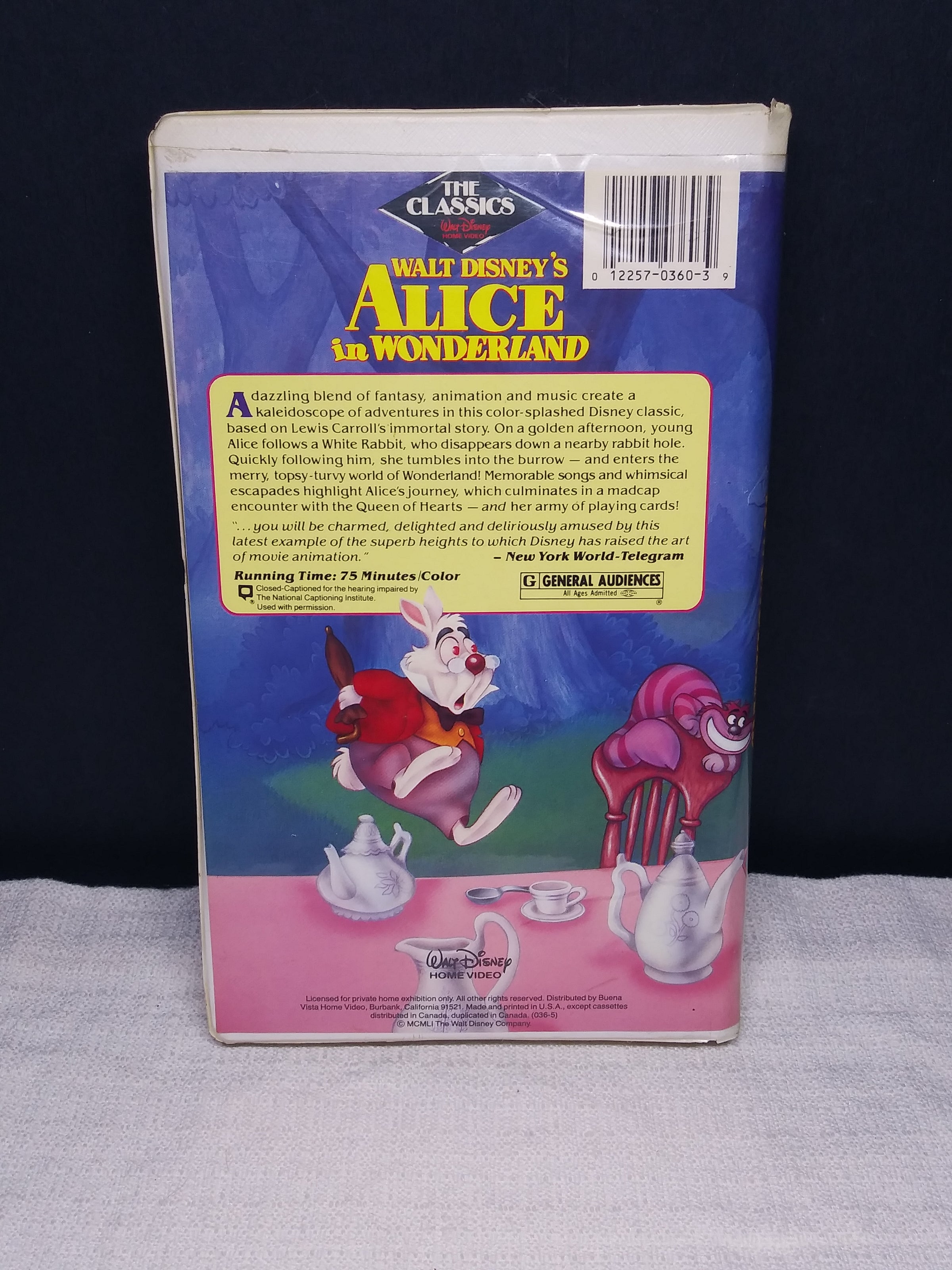 alice in wonderland vhs 2000